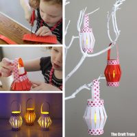 Mini Paper Lanterns with printable template - The Craft Train