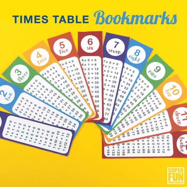 Times table bookmarks - The Craft Train