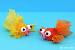 Egg carton goldfish craft - The Craft Train