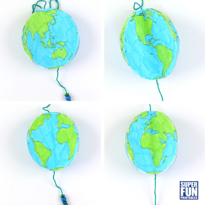 Spinning paper earth craft - The Craft Train
