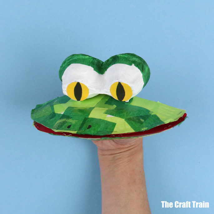 paper plate frog puppet - The Craft Train
