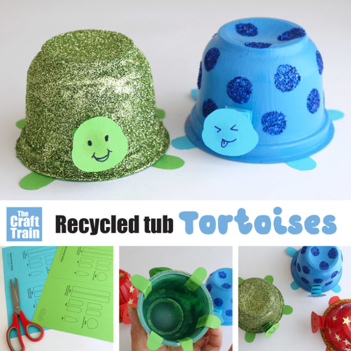 Recycled tub tortoise craft - The Craft Train