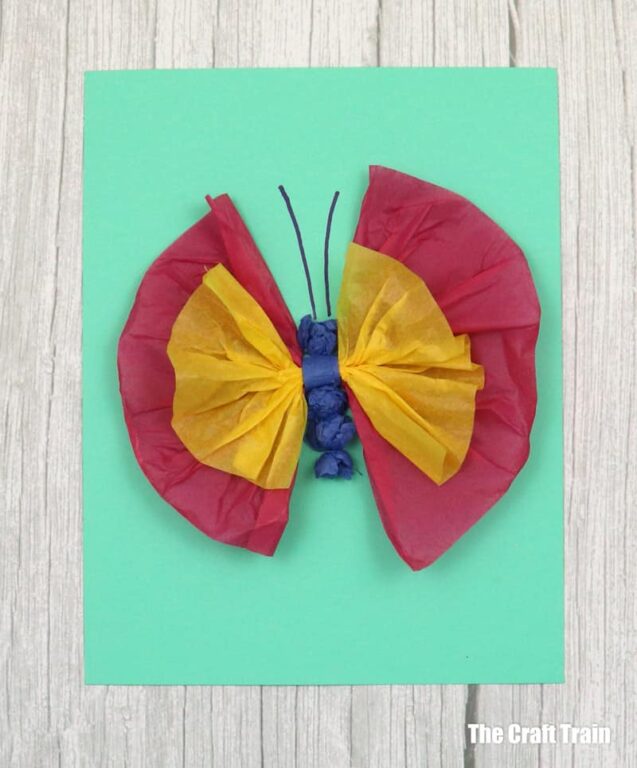 Tissue butterfly art - The Craft Train