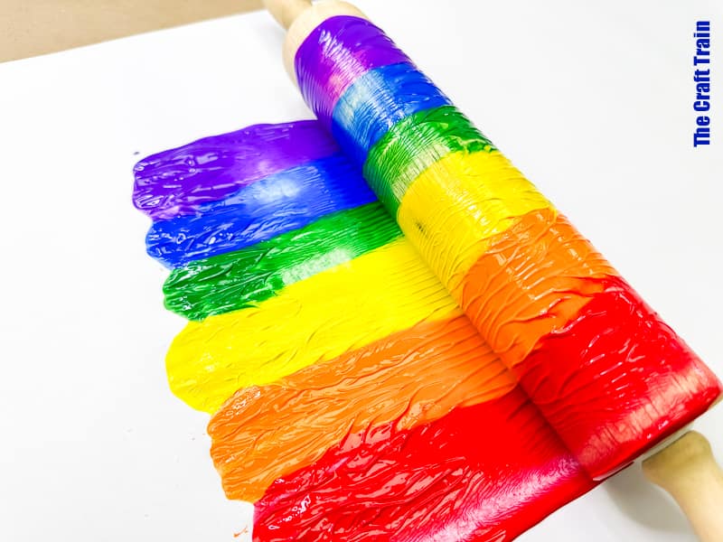 Rainbow Rolling Pin Art - The Craft Train
