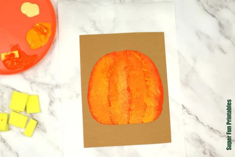 Pumpkin sponge art - The Craft Train