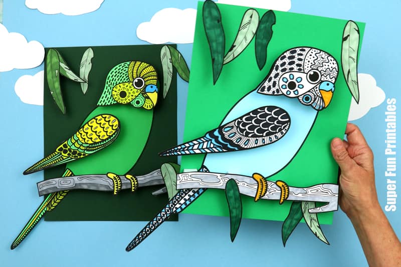 3D Budgie Pattern Art - The Craft Train